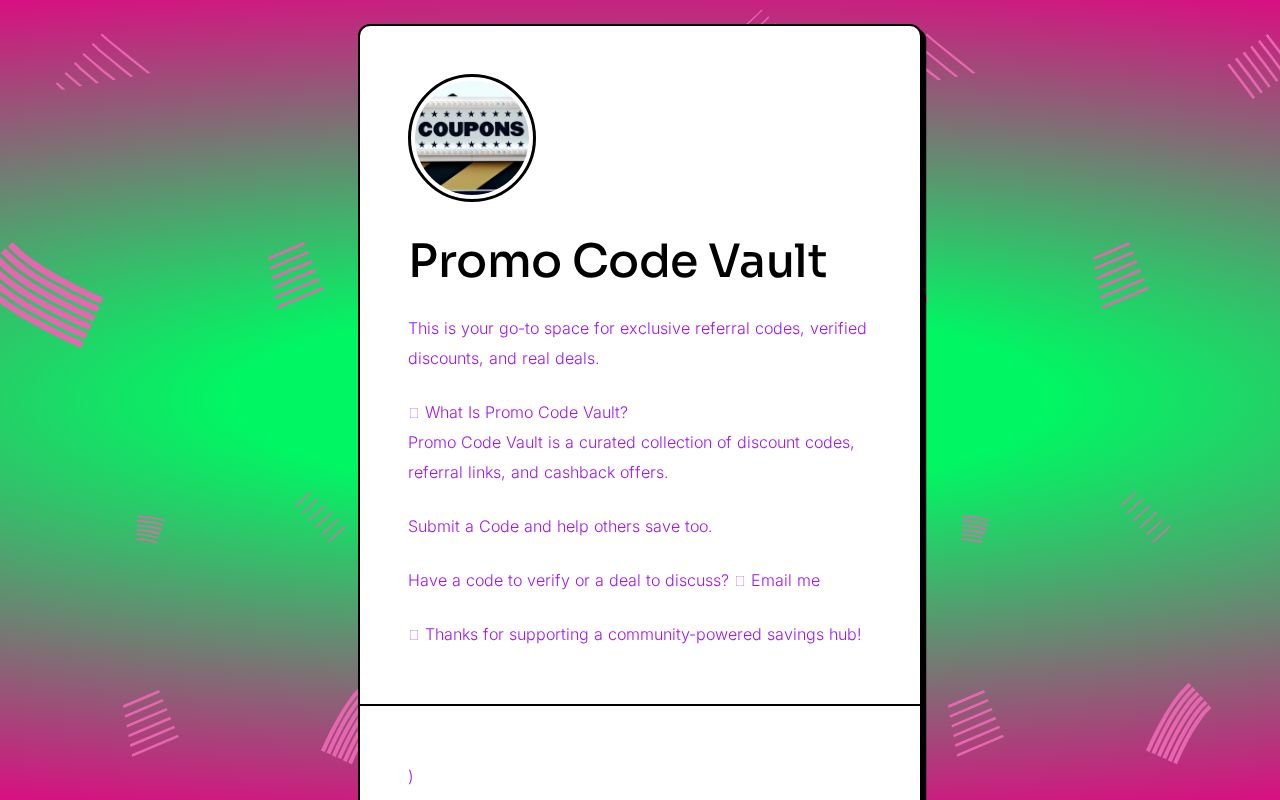 Promo Code Vault